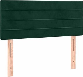 Čelo postele s LED tmavě zelené 80 x 5 x 78/88 cm samet 3121785