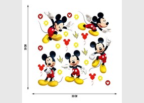 Dětská samolepka na zeď Mickey Mouse, Disney | 30 x 30 cm | DDKS 3802