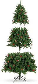 Umělý vánoční stromek s 320 LED diodami, teplý bílý, 210 cm