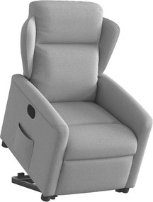Zvedací polohovací křeslo obláčkově šedé textil 3303143