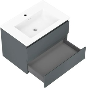 Mexen Orio, koupelnová skříňka 70 cm s umyvadlem Otis, 2 zásuvky, grafitová matná/bílá matná, 91A10-07047-2-BFF66-W18M01