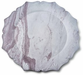 Dekorativní podtalíř BLANCHE V 33 cm růžový mramor