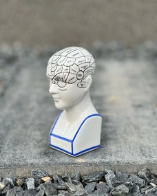 Porcelánová figurka malá - Frenologická lebka