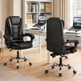 Costway Ergonomická manažerská židle s kolečky, nastavitelnou výškou – černý
