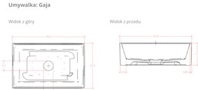 Comad Keramické umyvadlo na desku UN-GAJA35-SW, bílá
