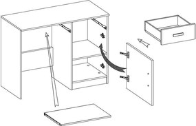 Psací stůl SCOUT - bílý (více variant)