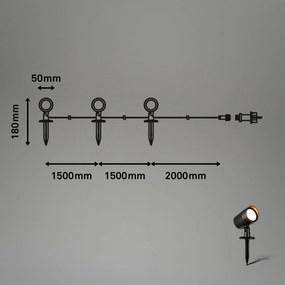 BRILO 3799035 LED zahradní bodové svítidlo, zápich, ochrana proti stříkající vodě, nastavitelné - BRILO