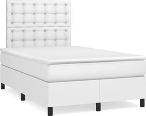 Box spring postel s matrací bílá 120x200 cm umělá kůže 3142834