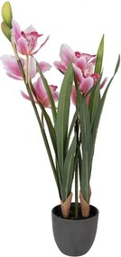 Půvabná umělá orchidej v květináči - 14*14*55 cm