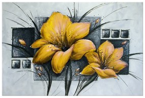Gario Ručně malovaný obraz Nádherné žluté Vlčí máky Rozměry: 70 x 100 cm