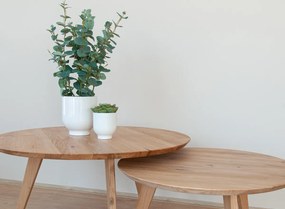 Bílý nábytek Konferenční stolek Orbetello 50 cm, dub, masiv