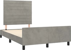 Rám postele bez matrace světle šedá 120 x 200 cm samet 3125806