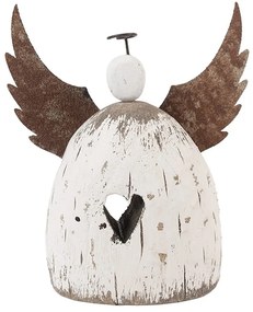 Dekorace dřevěná figurka anděl se srdíčkem Angel Rustic L - 19*6*21 cm