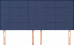 Čelo postele modré 200x5x118/128 cm látkové 3116360