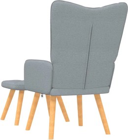 Relaxační křeslo se stoličkou světle šedé textil 327534