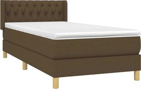 Box spring postel s matrací tmavě hnědá 100 x 200 cm textil 3130492