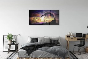 akrylový obraz Dračí lodě mraky sea 125x50 cm