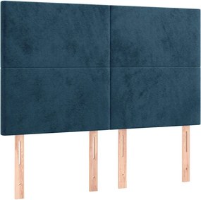 Box spring postel s matrací tmavě modrá 140x190 cm samet 3137723