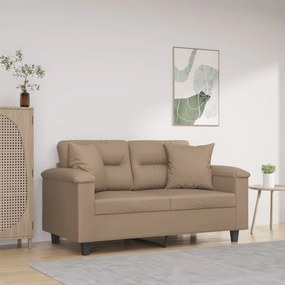 2místná pohovka s polštáři cappuccino 120 cm umělá kůže 3200987