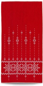 Ručník Veba ZARA Norský vzor červenobílá Velikost: 75x150 cm