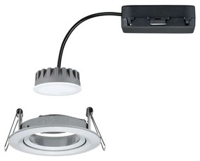Paulmann 93902 Premium LED Slim Coin Satin, náklopná zápustná bodovka 1x6,8W LED 2700K stmívatelná, soustružený hliník, prům. 8,4cm