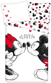 Jerry Fabrics Povlečení Mickey and Minnie Love 04 140x200, 70x90 cm