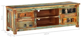 vidaXL TV stolek 4 zásuvky recyklované dřevo