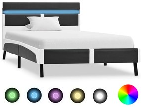 Rám postele s LED světlem šedý umělá kůže 90 x 200 cm 280307