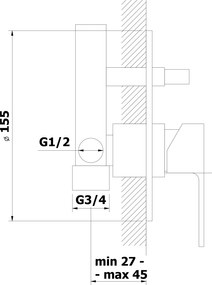 Bruckner Sieger sprchová baterie podomítková 2 výstupy chrom 914.042.1