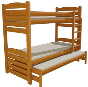 Patrová postel s výsuvnou přistýlkou PPV 022 90 x 200 cm - olše