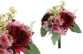 Autronic Puget umělých květin, mix horzenzie a růže. KUY006-RED