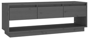 TV skříňka šedá 110,5 x 34 x 40 cm masivní borové dřevo - Default Title