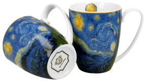 Sada 2 ks porcelánových hrnků Van Gogh STARRY NIGHT 350 ml modrá