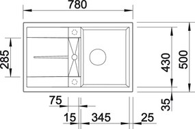 Granitový dřez Blanco METRA 45 S bílá 513187