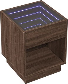 Noční stolek s Infinity LED hnědý dub 40 x 40 x 50 cm 3284083