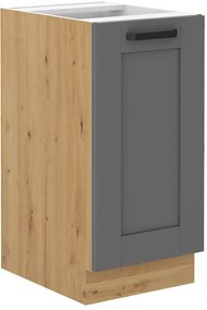 Kuchyňská skříňka LUNA 40 D 1F BB korpus: dub artisan, barva dvířek: šedá DUST