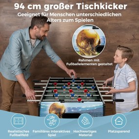 Costway 2 v 1 stolní fotbálek s 14 stolní fotbálek a 2 míče a střelec