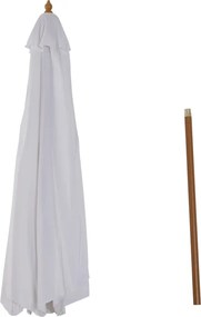 Slunečník Ø 300 cm, jedlové dřevo/bambus/polyester, UV a voděodolný, krémově bílý 01-0244