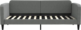 Válenda s přistýlkou a zásuvkami tmavě šedá 90 x 200 cm textil 3196853
