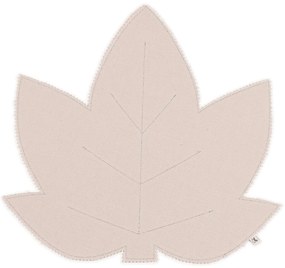 Lněné prostírání javorový list pudrově růžová se stříbrem 37x37cm