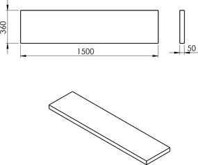 Sapho AVICE deska 150 x 36 cm cement AV1567