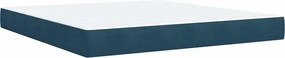 Box spring postel s matrací modrá 180 x 200 cm samet 3287804