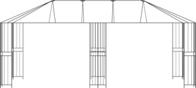 Rám altánu bez látky altánu 6 x 3 m Černá Ocel 3375981