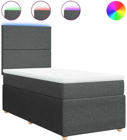 Box spring postel s matrací tmavě šedá 80 x 200 cm textil 3294177