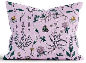 MK Lůžkoviny Bavlněný povlak na polštář Renforcé 70 x 90 cm - Herbář starorůžový