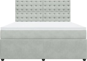 Box spring postel s matrací světle šedá 180x200 cm samet 3292418