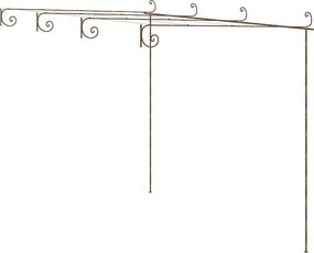 Zahradní pergola hnědá s patinou 4 x 3 x 2,5 m železná 313998