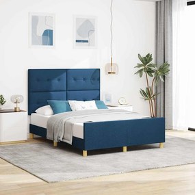 Rám postele s čelo Modrá 140 x 200 cm textil 3344738