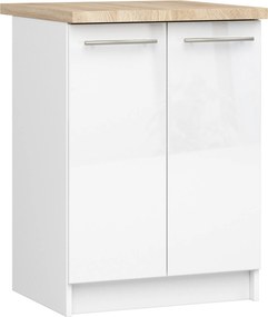 Kuchyňská skříňka Olivia S60 2D bílá/bílý lesk