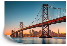 Fototapeta San Francisco Skyline With Oakland Bay Bridge At Sunset, California, Usa Hladký vinyl 104x70.5